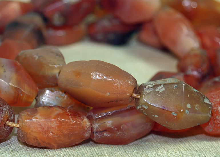 Strand of Hand-Carved Carnelian Beads from the Lou Zeldis Collection ...