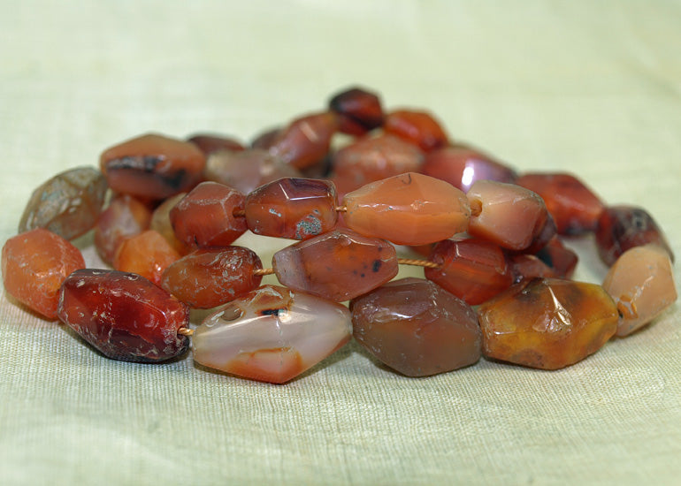 Strand of Hand-Carved Carnelian Beads from the Lou Zeldis Collection ...